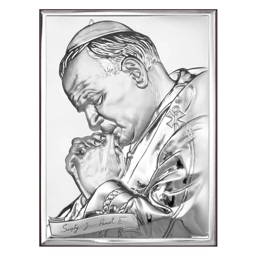 Silver Pope Saint John Paul II Souvenir - Jan Paweł II (7.08 in x 9.44 ...