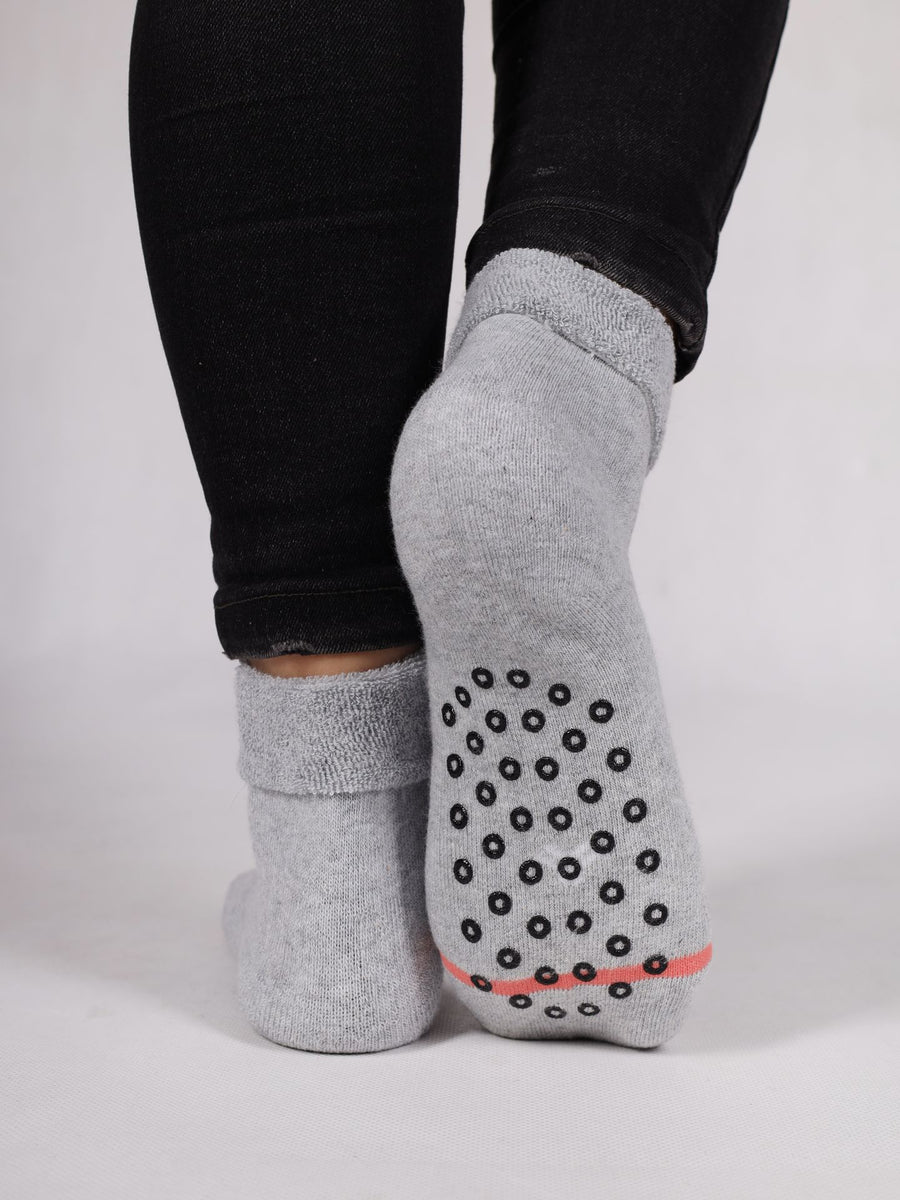 YO! Girls' Light Gray Ankle Socks with ABS and Owl Embroidery | SKF-00 ...