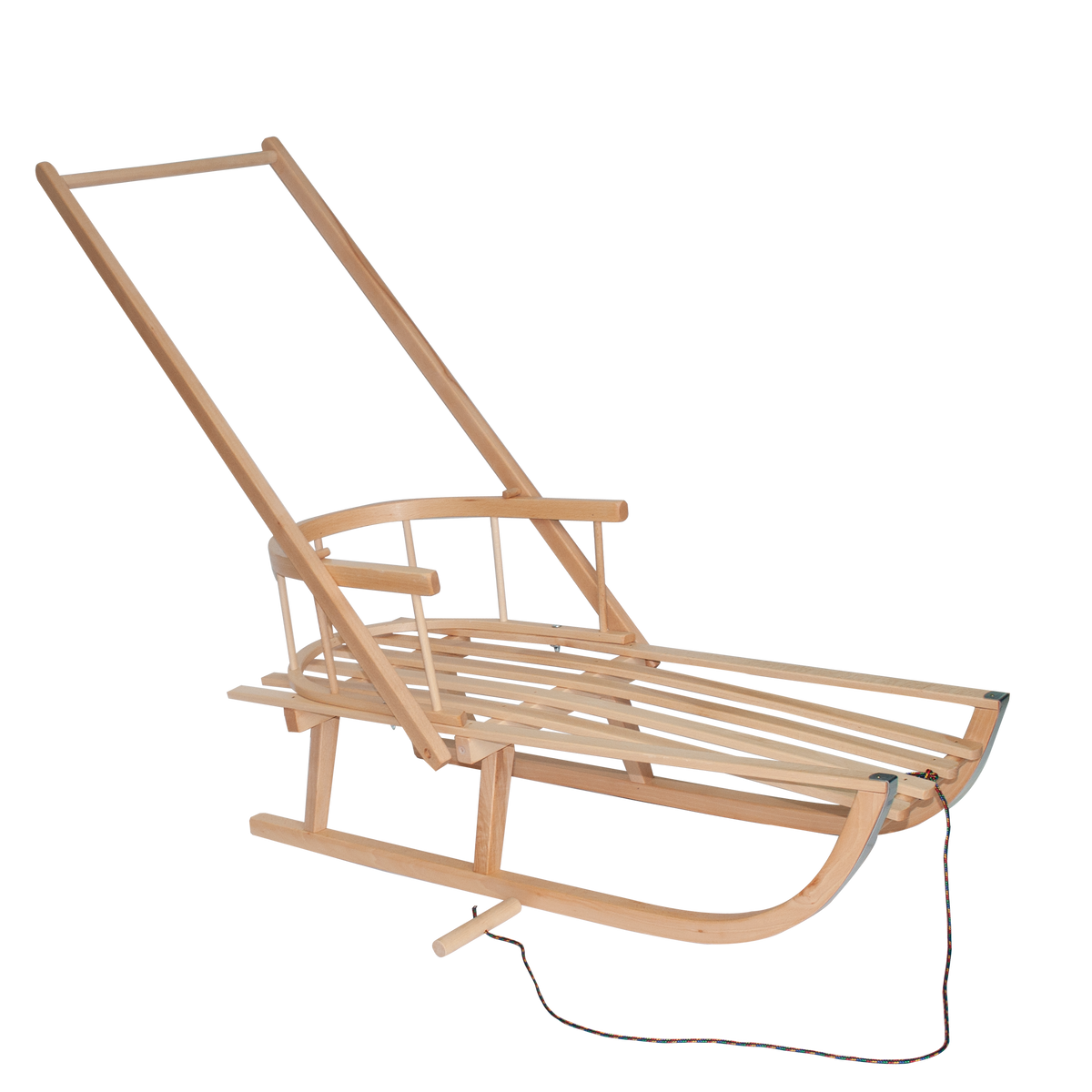 Wooden Sled with Backrest and Pusher - Sanki z Pchaczem | GB-034-0723 ...