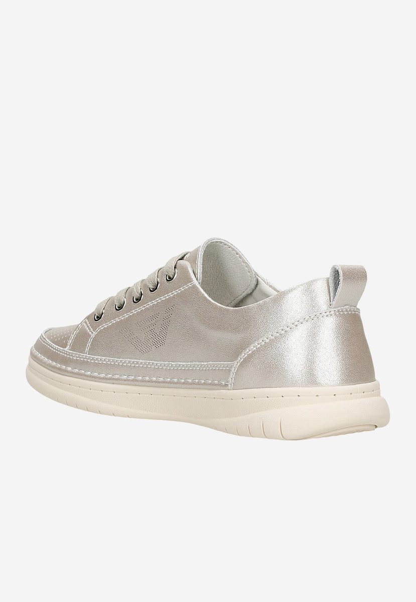 Wojas Golden Leather Sneakers with Wojas Logo | 4626558 – Luxahaus Beyond