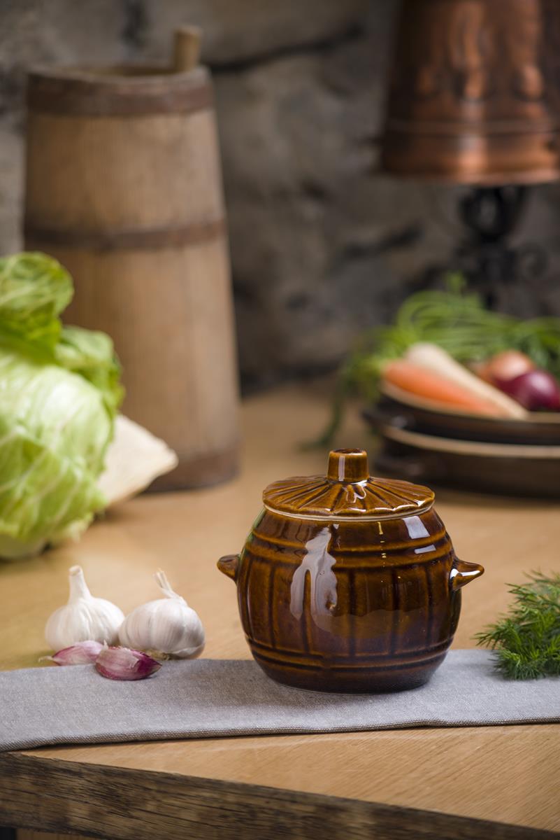 1 Liter Stoneware Pickling Crock Pot with Lid - Ogórki | KR-793-1 ...