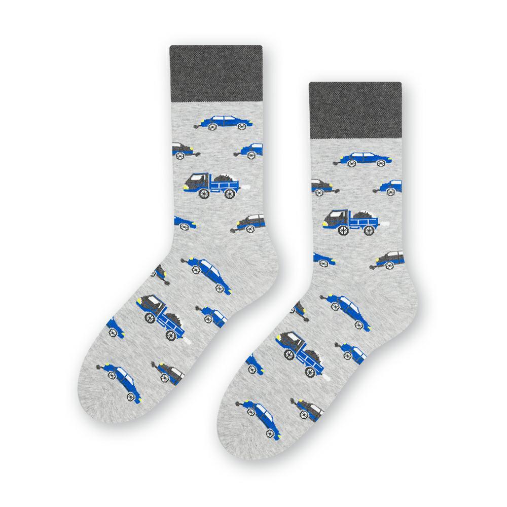 Steven Men's Gray Socks with Cars Pattern | ART-084XR001 – Luxahaus Beyond