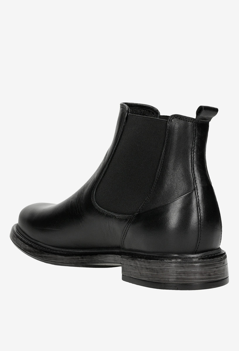 Wojas Black Leather Chelsea Boots with Silver Logo | 2000951 – Luxahaus ...