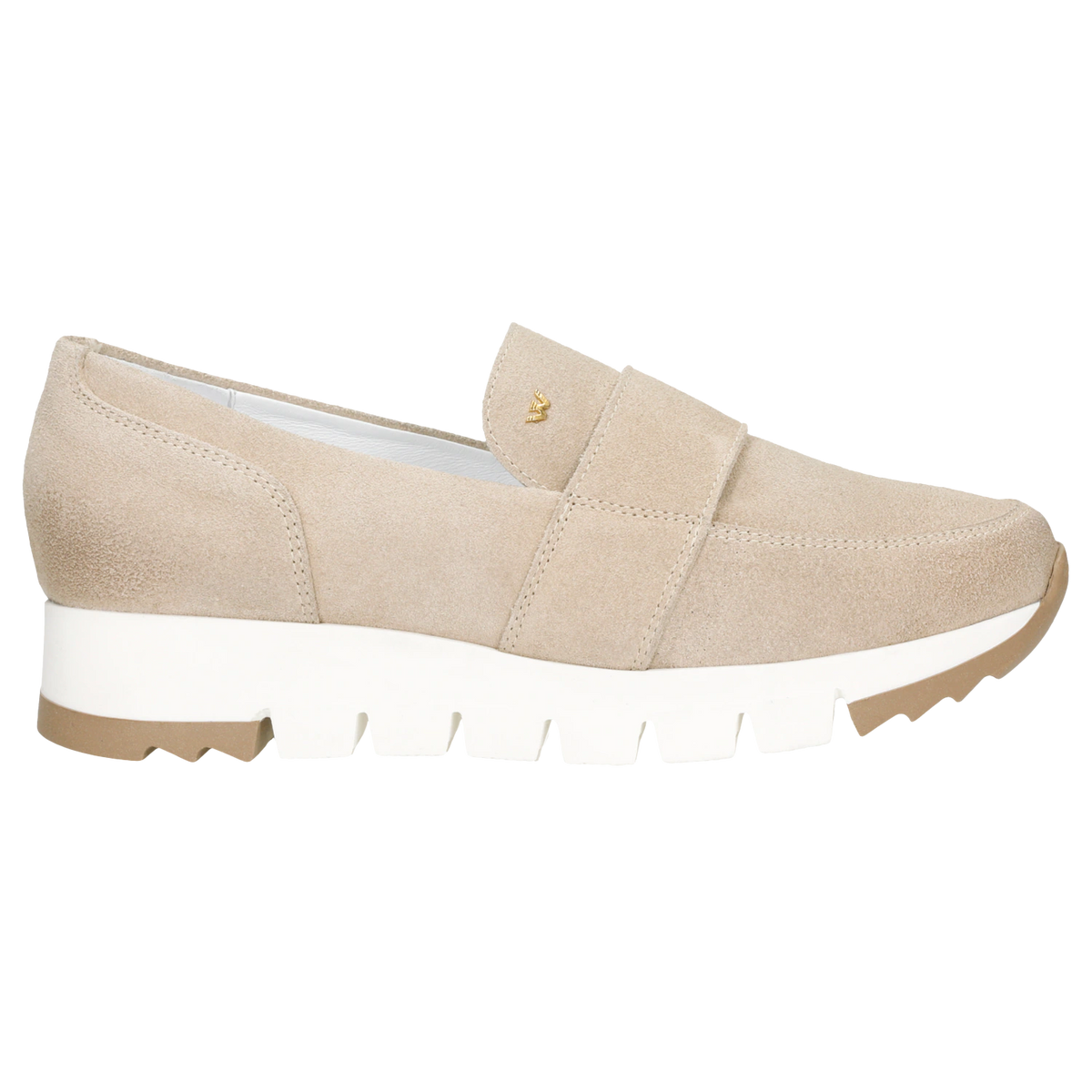 Wojas Beige Leather Loafers with Golden Logo | 4613564 – Luxahaus Beyond