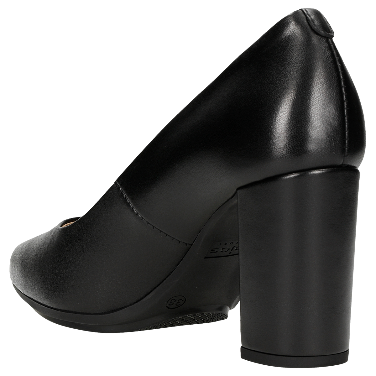 Wojas Black Leather High Heels with Sliver Wojas Logo | 35072-51 ...