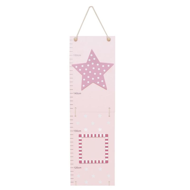 Wooden Pink Star Growth Chart | R16041 – Luxahaus Beyond